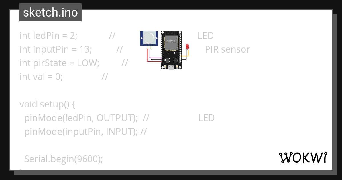 PIR - Wokwi ESP32, STM32, Arduino Simulator