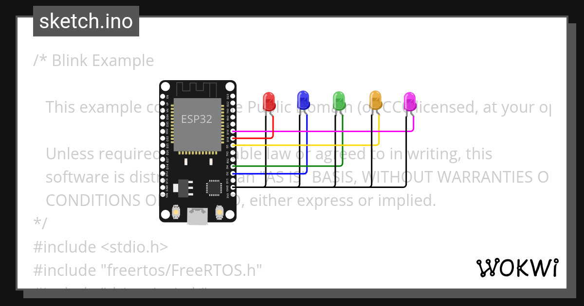 跑马灯示例应用 Copy 2 Wokwi Esp32 Stm32 Arduino Simulator 