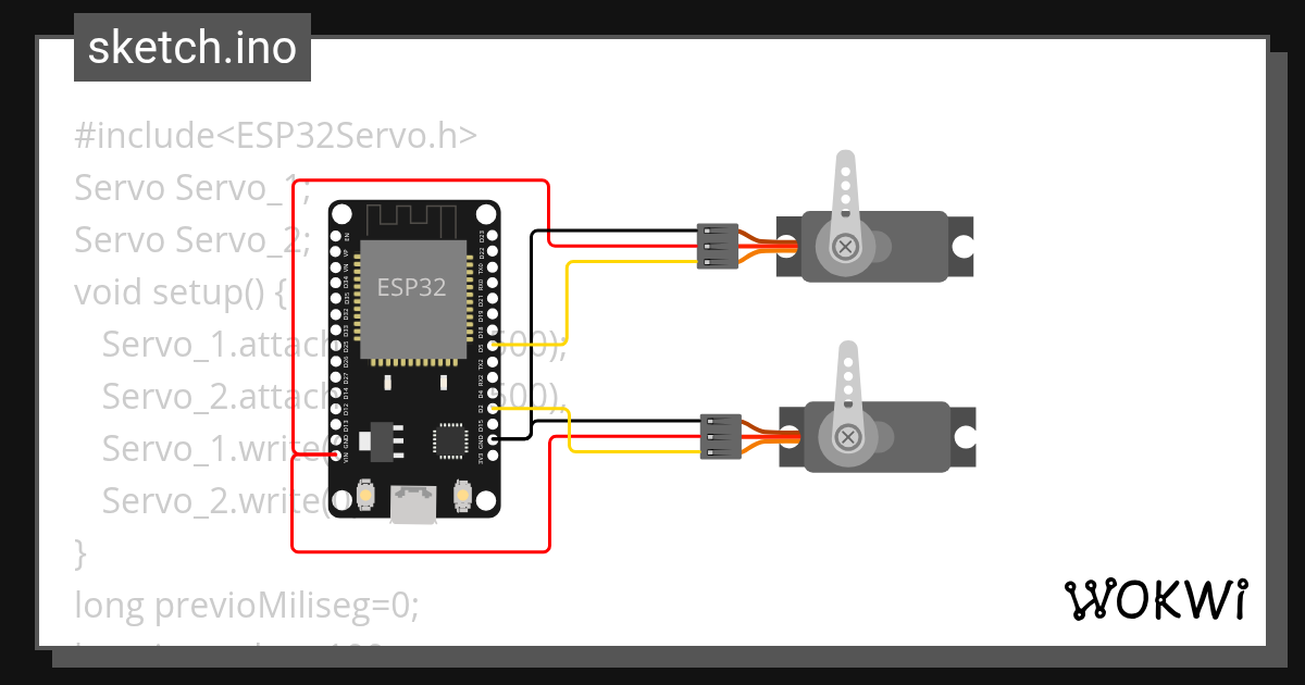 programación servo - Wokwi ESP32, STM32, Arduino Simulator