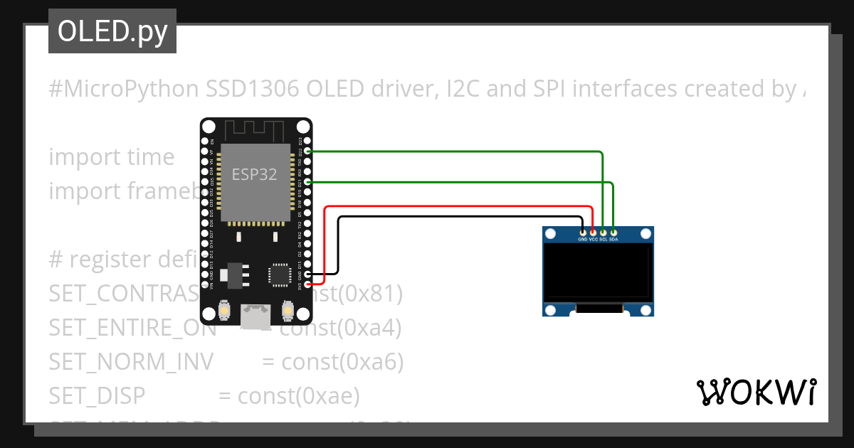OLED - Wokwi ESP32, STM32, Arduino Simulator