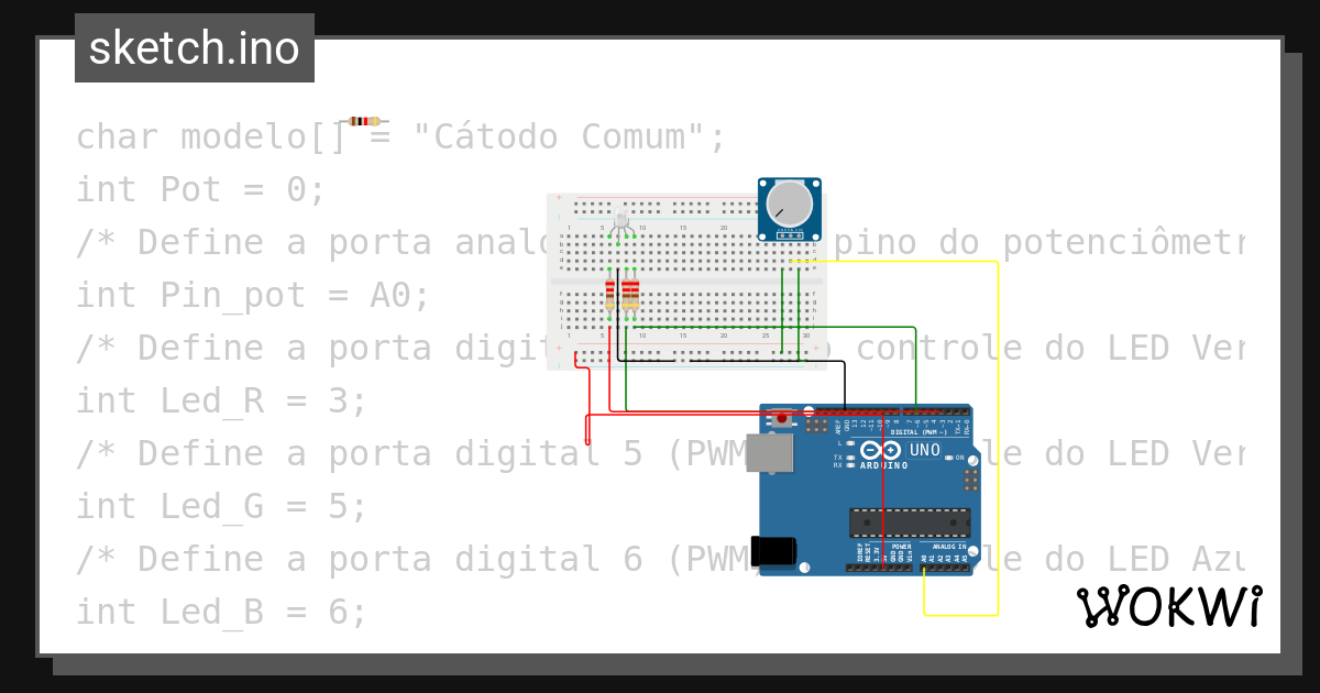 Potenciômetro Wokwi Esp32 Stm32 Arduino Simulator