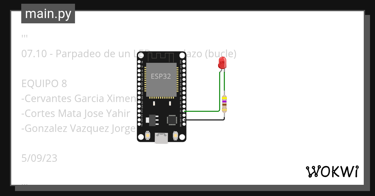 7.10 Led Equipo 8 - Wokwi ESP32, STM32, Arduino Simulator