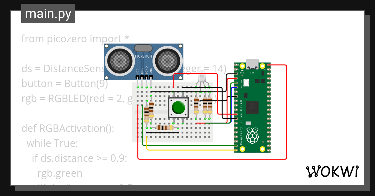 Ultrasonic Sensor - Wokwi ESP32, STM32, Arduino Simulator