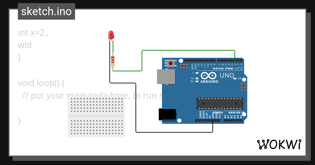 encendido led - Wokwi ESP32, STM32, Arduino Simulator