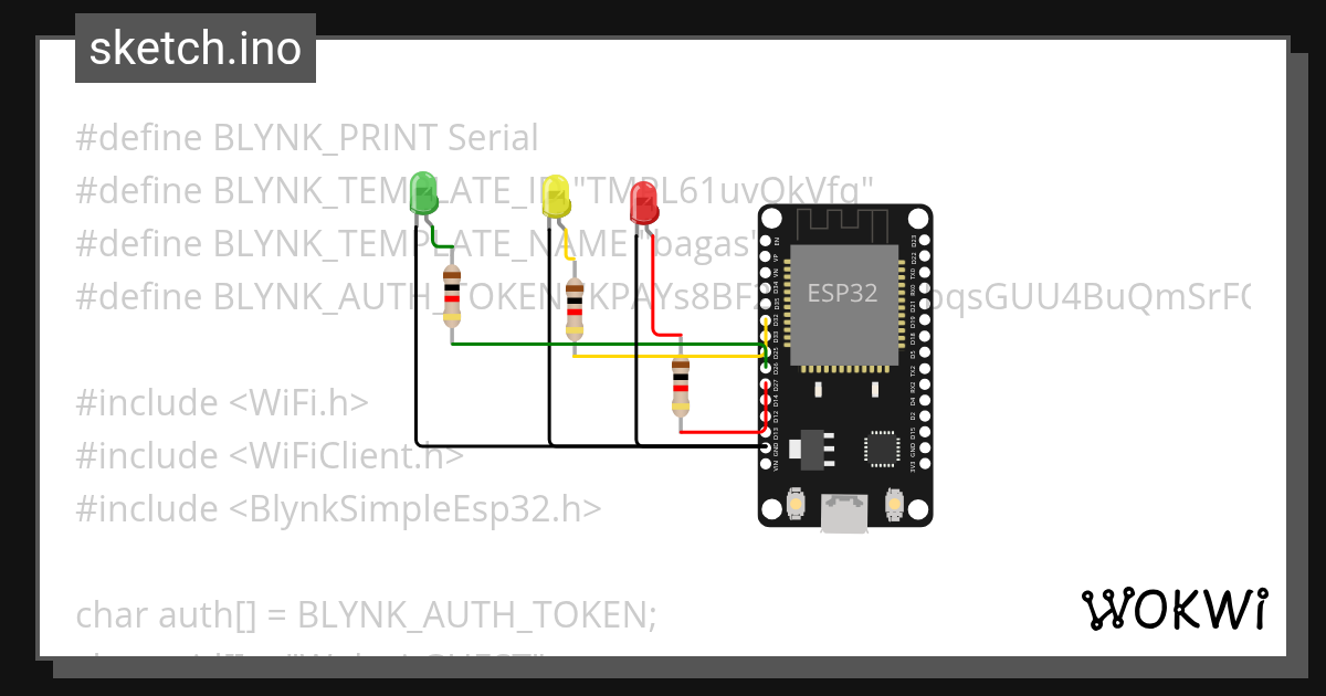 merah led - Wokwi ESP32, STM32, Arduino Simulator