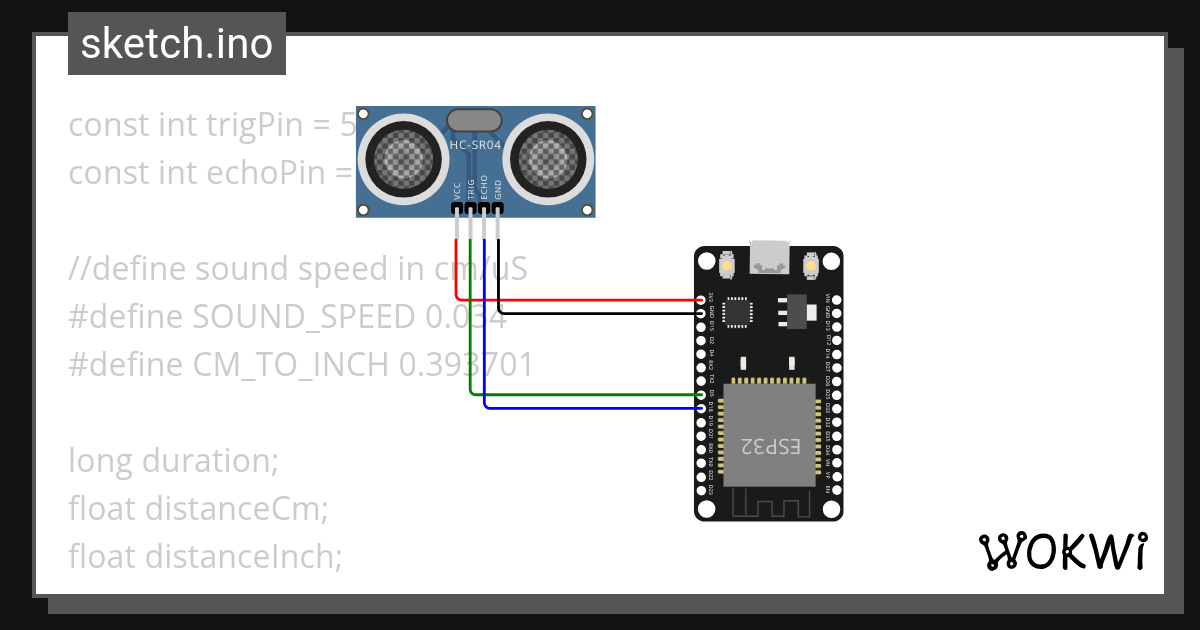 ultrasonik led - Wokwi ESP32, STM32, Arduino Simulator
