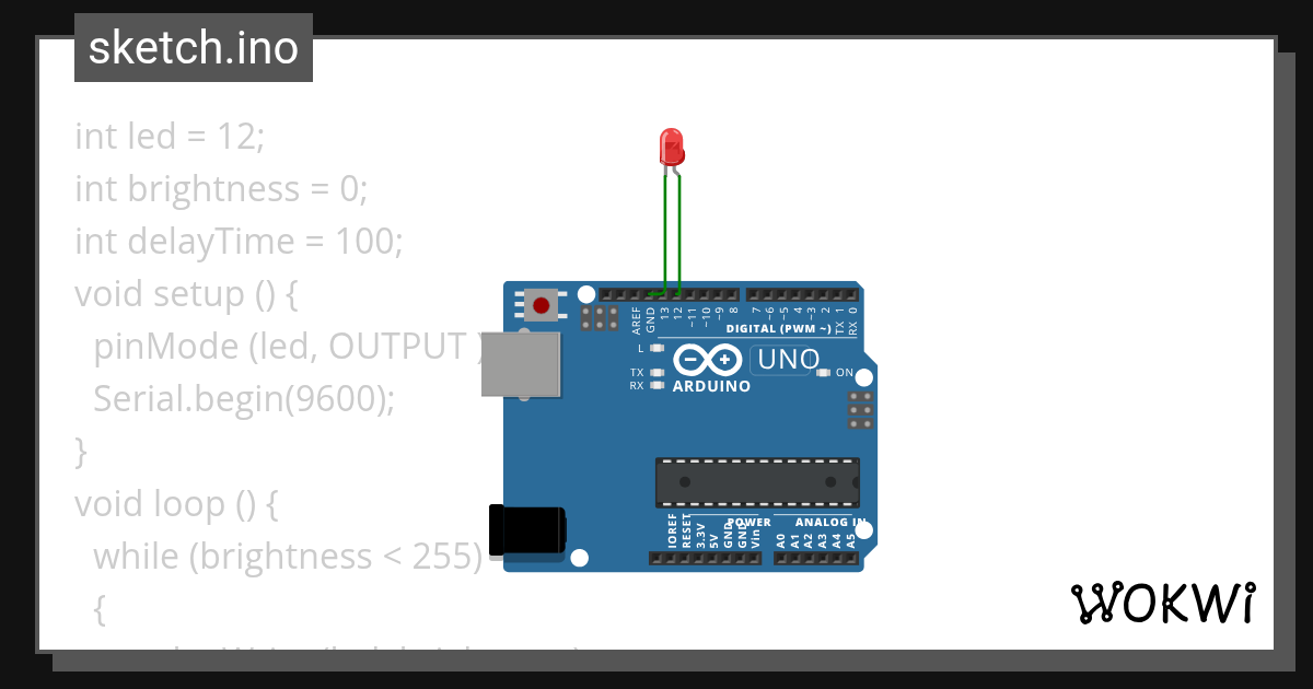 Menyalakan LED Menggunakan Syntaks Perulangan While - Wokwi ESP32, STM32, Arduino Simulator