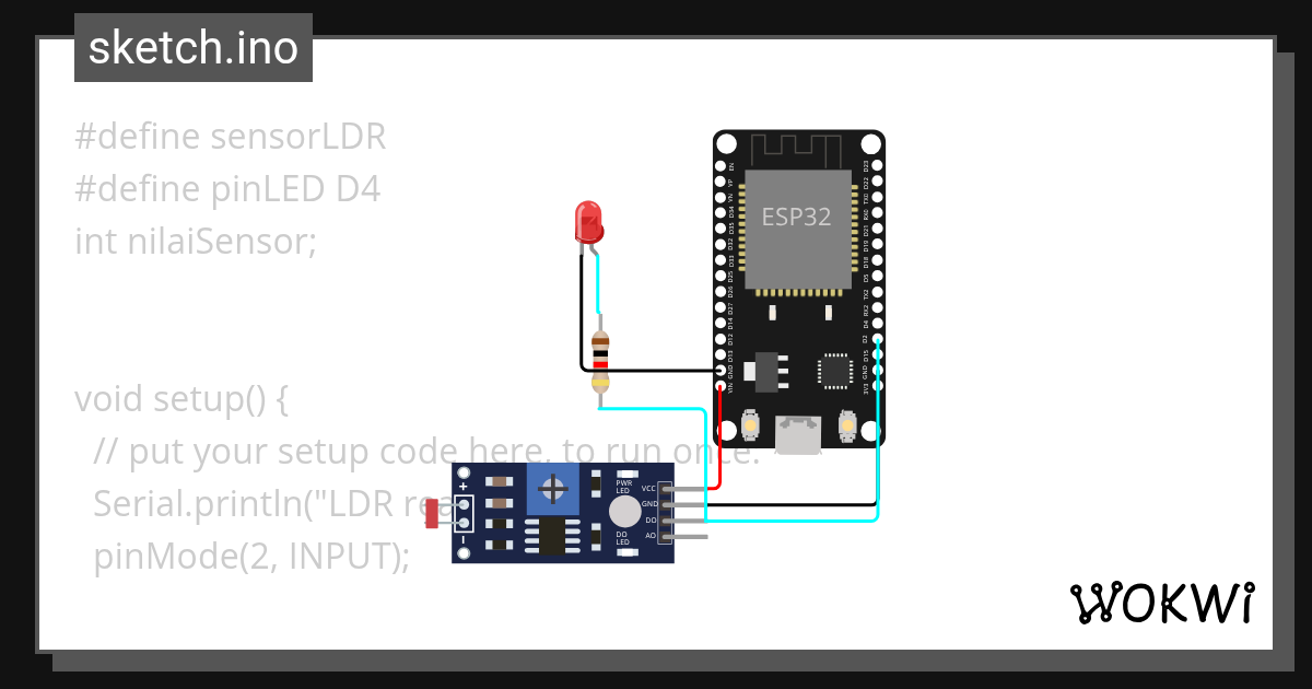 Ldr - Wokwi ESP32, STM32, Arduino Simulator