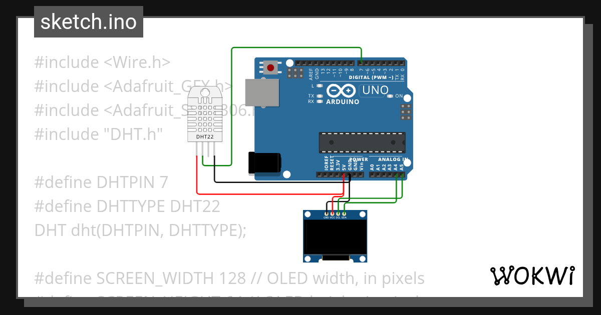 Temperature Monitor Using Oled Display Wokwi Esp32 Stm32 Arduino