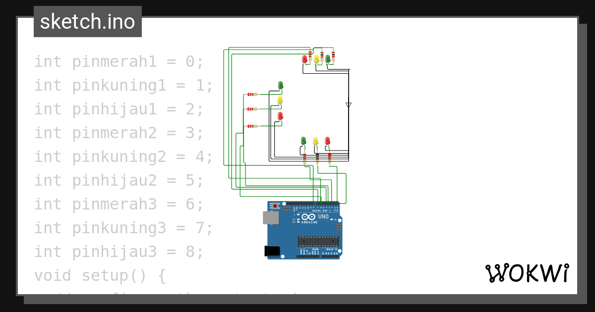 Lampu Lalu Lintas Wokwi Esp32 Stm32 Arduino Simulator