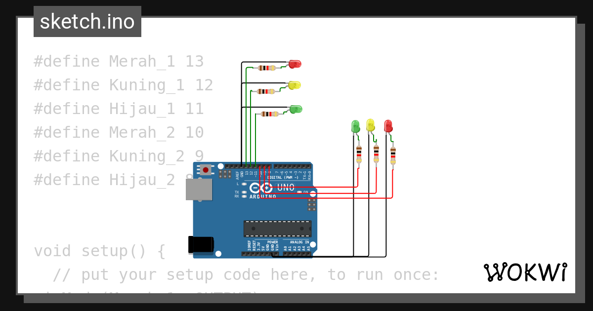 Lampu Lalulintas Wokwi Esp32 Stm32 Arduino Simulator