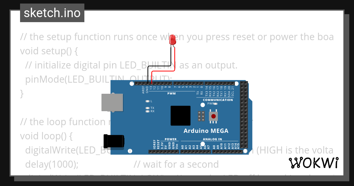 Job1-blink - Wokwi ESP32, STM32, Arduino Simulator