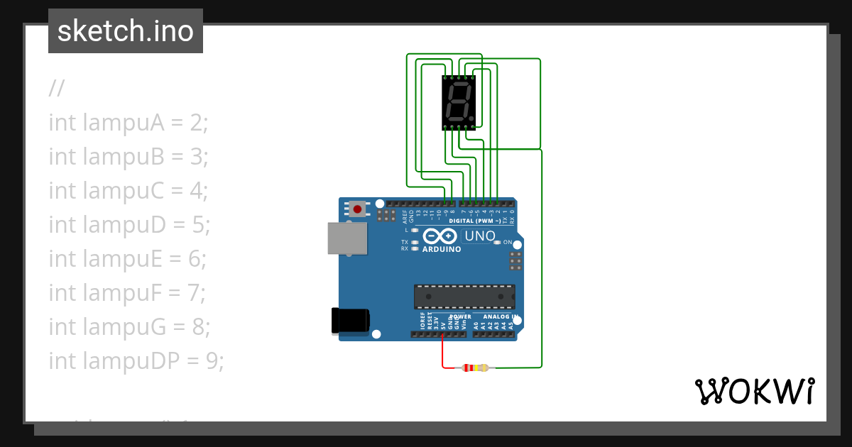 SEVENSEGMENT - Wokwi ESP32, STM32, Arduino Simulator