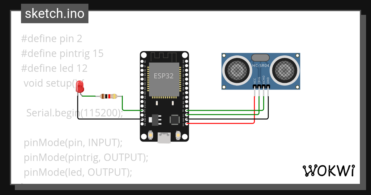 Sensor Ultrasonik Wokwi Esp32 Stm32 Arduino Simulator 5003