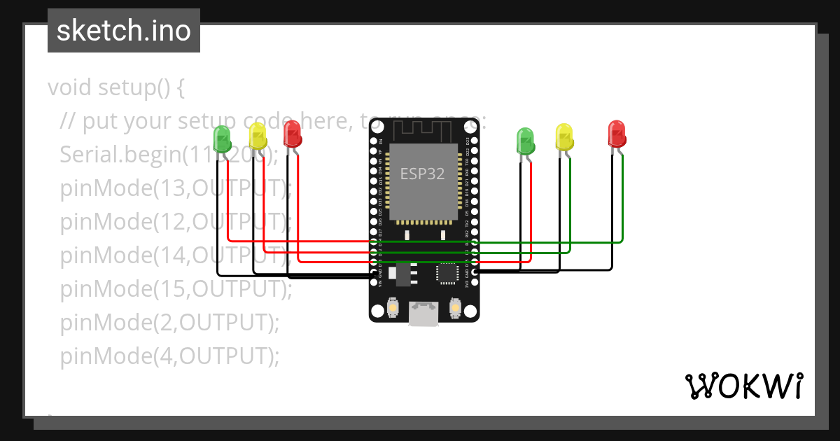 traffic light - Wokwi ESP32, STM32, Arduino Simulator