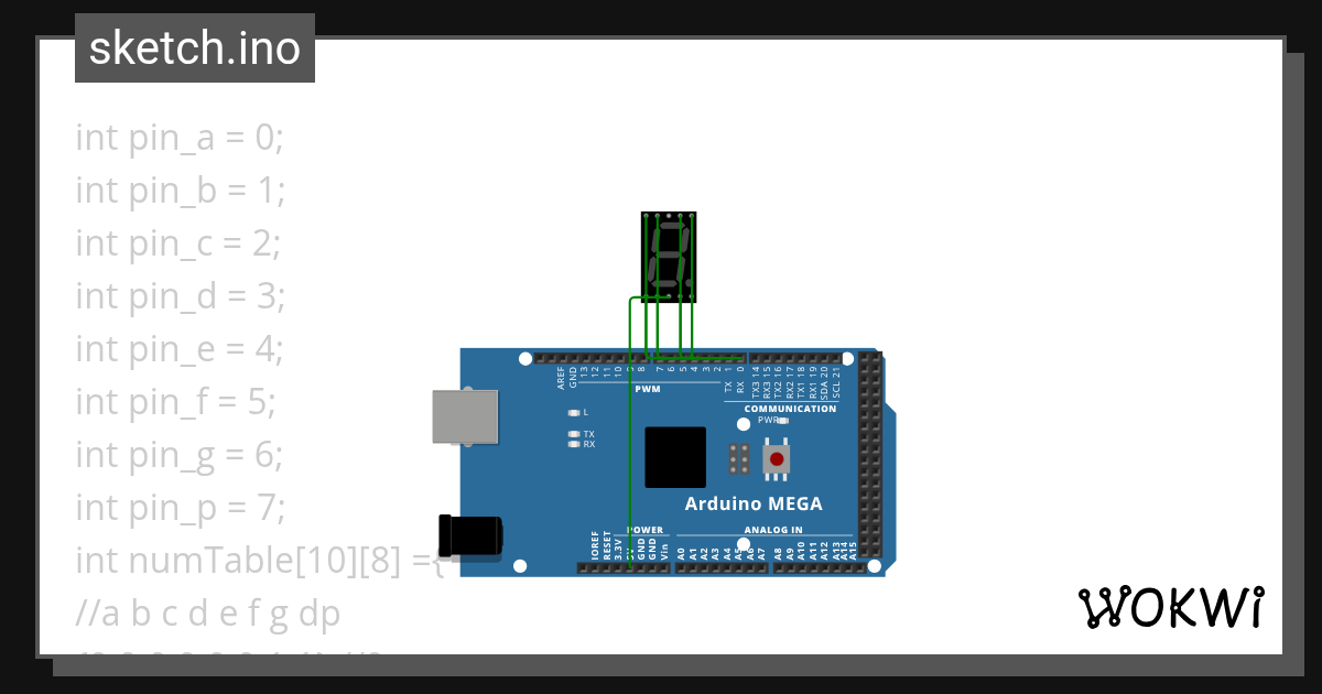 7segment - Wokwi ESP32, STM32, Arduino Simulator