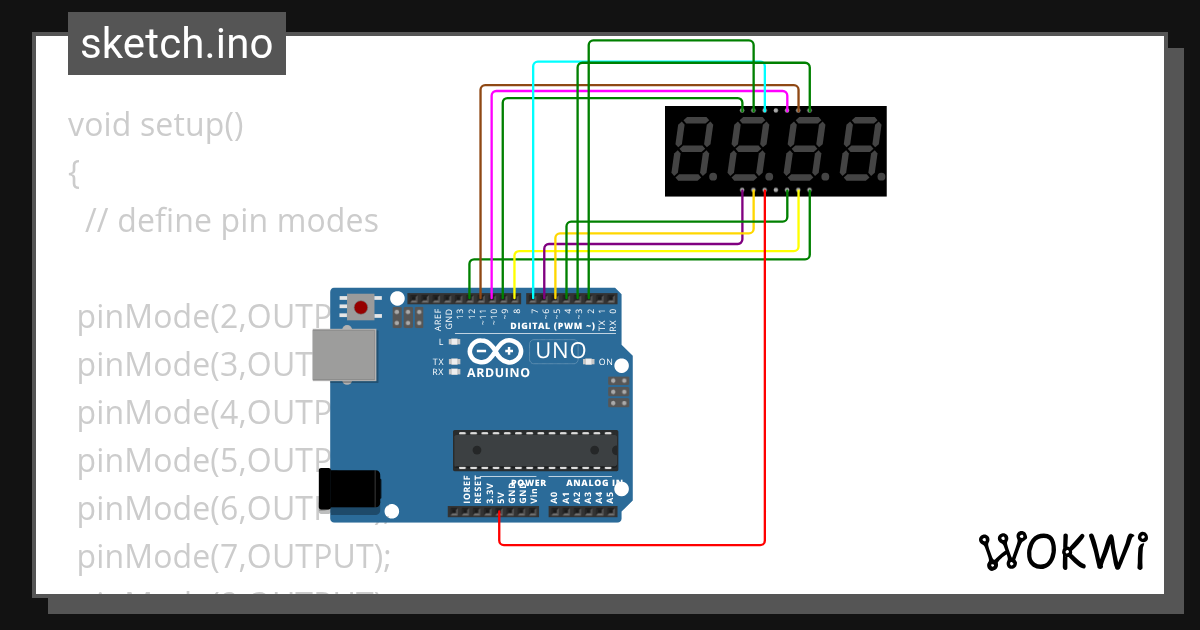 SEVEN SEGMENT - Wokwi ESP32, STM32, Arduino Simulator