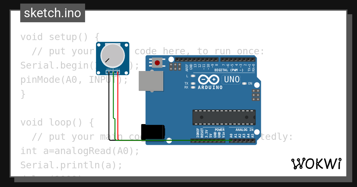 Analog Sensor Reading Wokwi Esp32 Stm32 Arduino Simulator