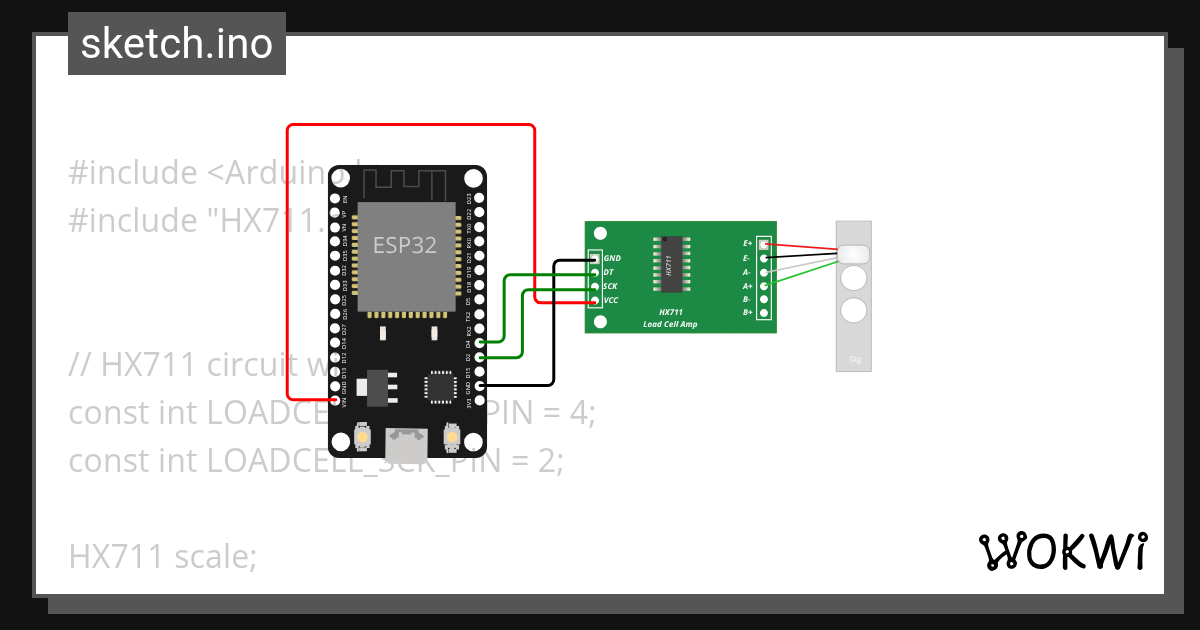 hx711 - Wokwi ESP32, STM32, Arduino Simulator