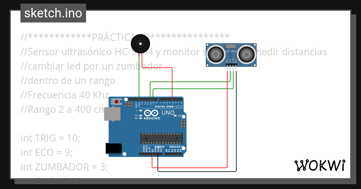 sensor-ultrasonico-zumbador - Wokwi ESP32, STM32, Arduino Simulator