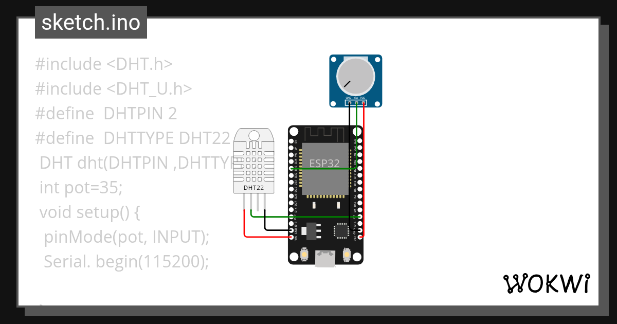 Dht 22 - Wokwi ESP32, STM32, Arduino Simulator