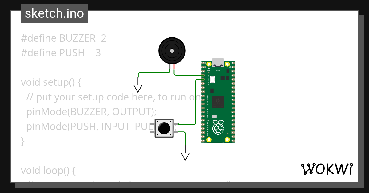 Raspeberry Pico Buzzer Wokwi Esp32 Stm32 Arduino Simulator