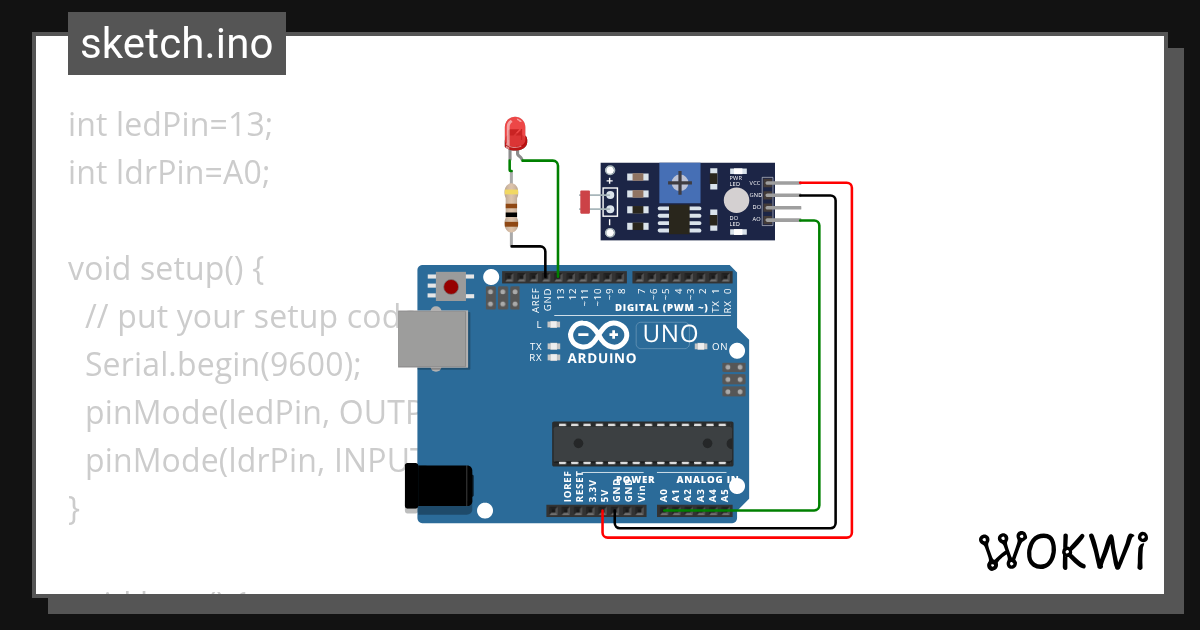 Sensor Cahaya - Wokwi ESP32, STM32, Arduino Simulator