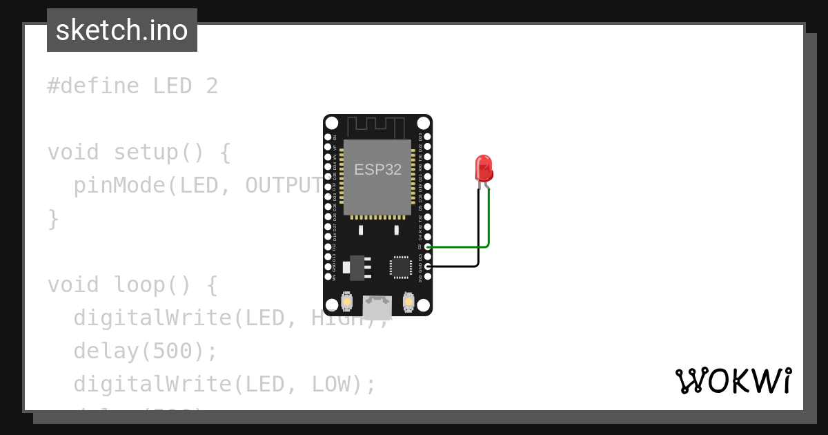 22 M4 1 ล้านนา Led2 Wokwi Esp32 Stm32 Arduino Simulator 1201