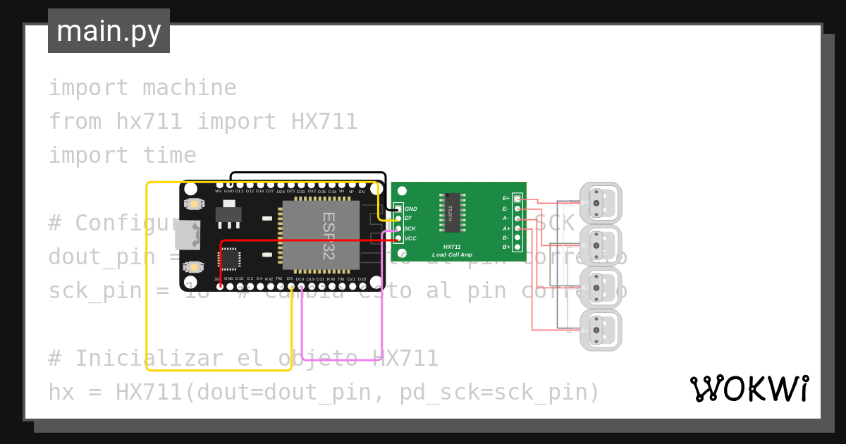 Celda De Peso Copy Wokwi Esp32 Stm32 Arduino Simulator 3535