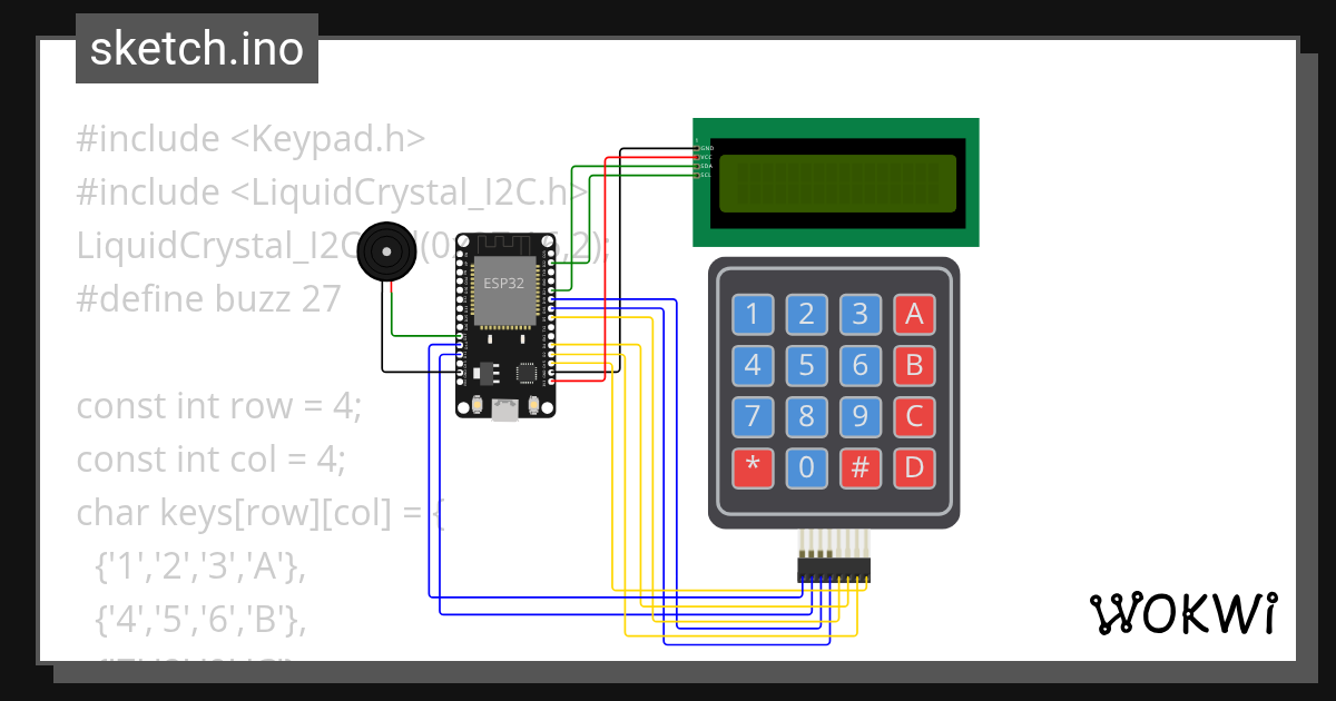 Keypad and Buzzer - Wokwi ESP32, STM32, Arduino Simulator