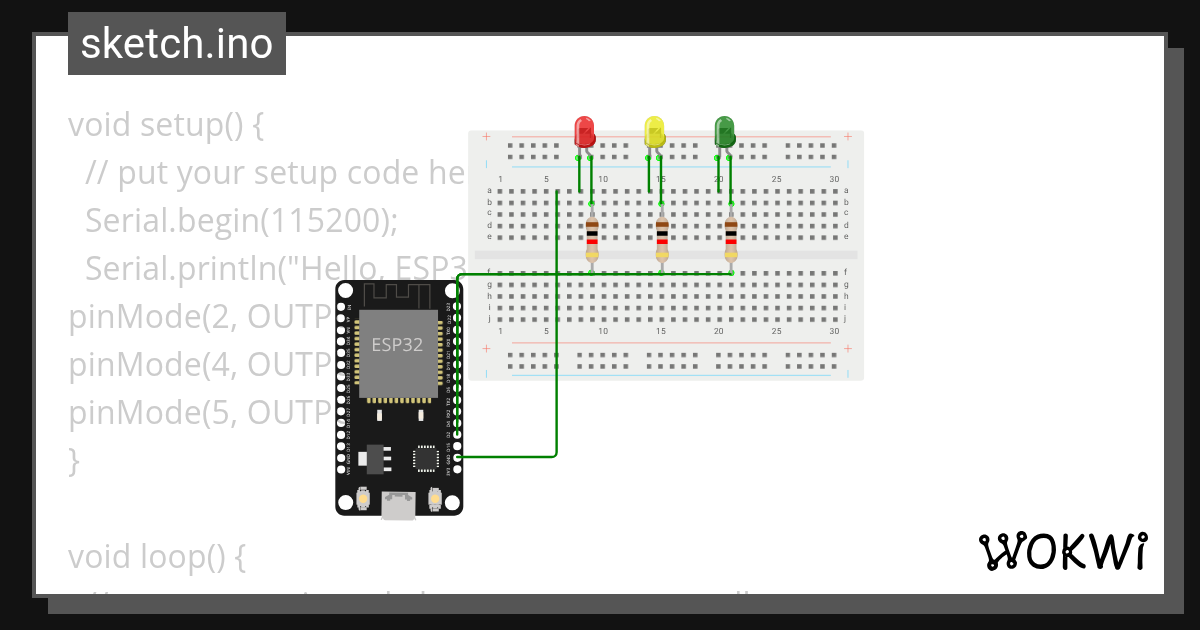 esp traffic light Copy - Wokwi ESP32, STM32, Arduino Simulator
