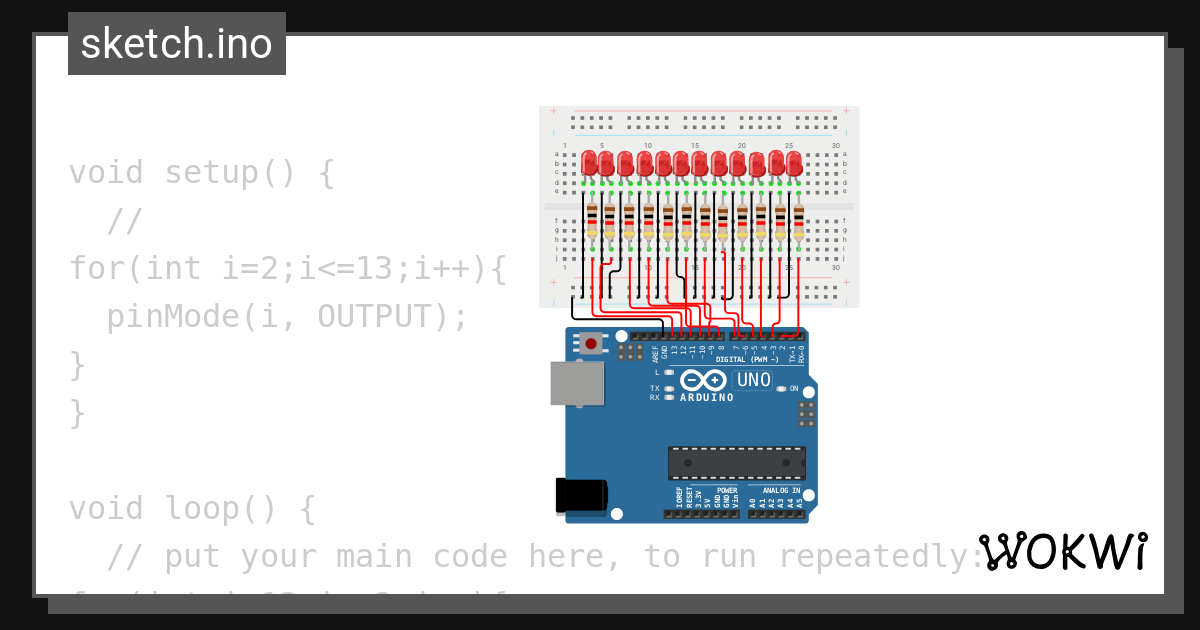 12 Lampu Wokwi Esp32 Stm32 Arduino Simulator