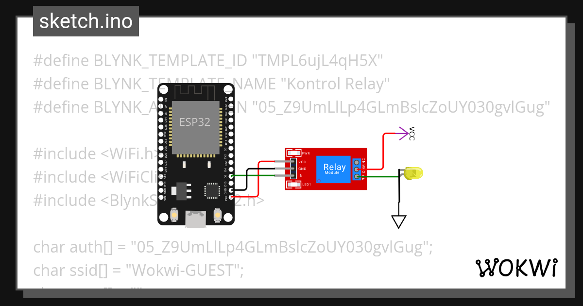 Kontrol Relay Nico - Wokwi ESP32, STM32, Arduino Simulator