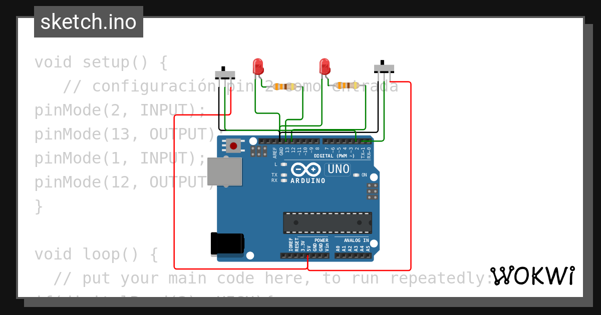 2 Leds 2 Interruptores Wokwi Esp32 Stm32 Arduino Simulator 8210