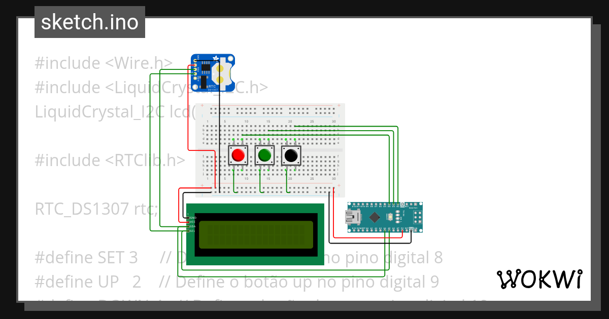 DS 1307 - Wokwi ESP32, STM32, Arduino Simulator