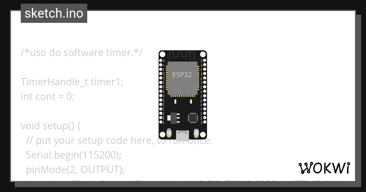 ExUsoSoftwareTimer. - Wokwi ESP32, STM32, Arduino Simulator