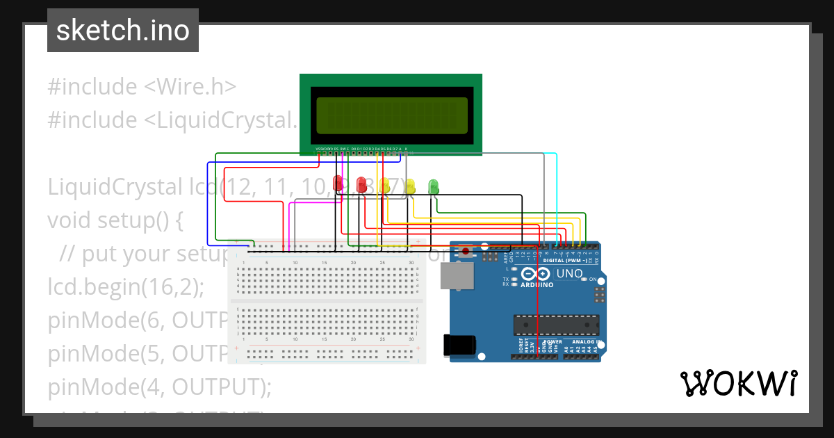 Tugas LCD - Wokwi ESP32, STM32, Arduino Simulator