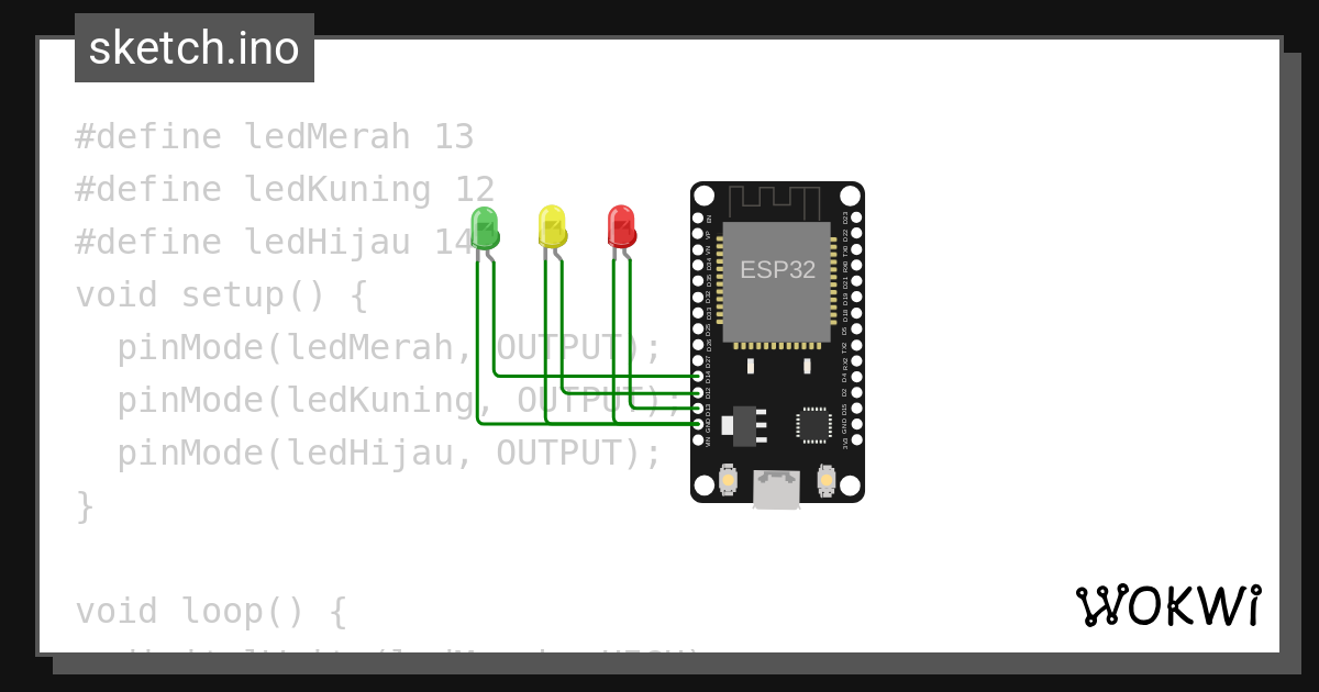 Trafficlight Wokwi Esp32 Stm32 Arduino Simulator 5711