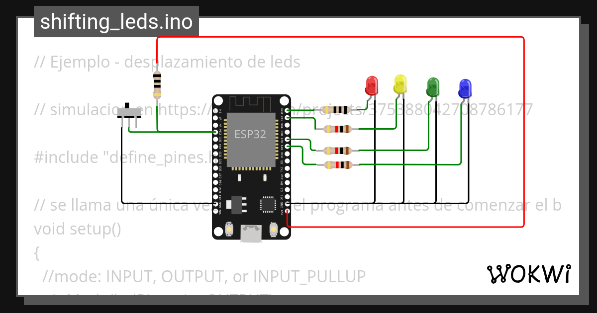 shifting_leds - Wokwi ESP32, STM32, Arduino Simulator