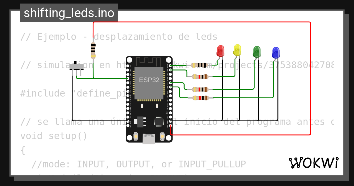 Shiftingleds Wokwi Esp32 Stm32 Arduino Simulator 0205