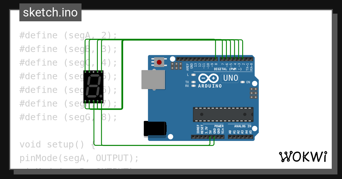 Seven Segment Wokwi Esp32 Stm32 Arduino Simulator 1262