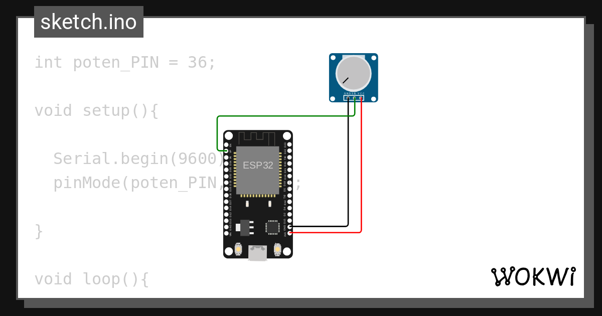 Teste De Potenciômetro Wokwi Esp32 Stm32 Arduino Simulator 