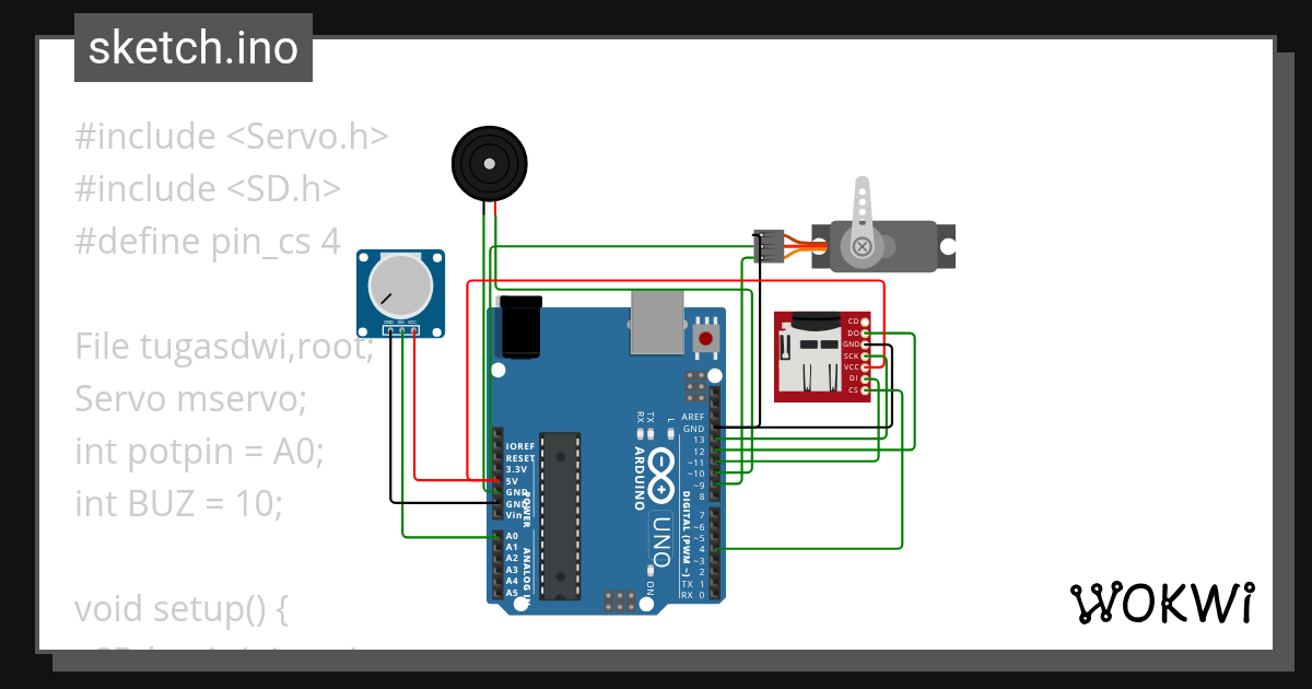 Latihan 8 Servo Pot Wokwi Esp32 Stm32 Arduino Simulator