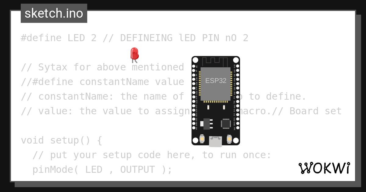 Led Wokwi Esp32 Stm32 Arduino Simulator 8842