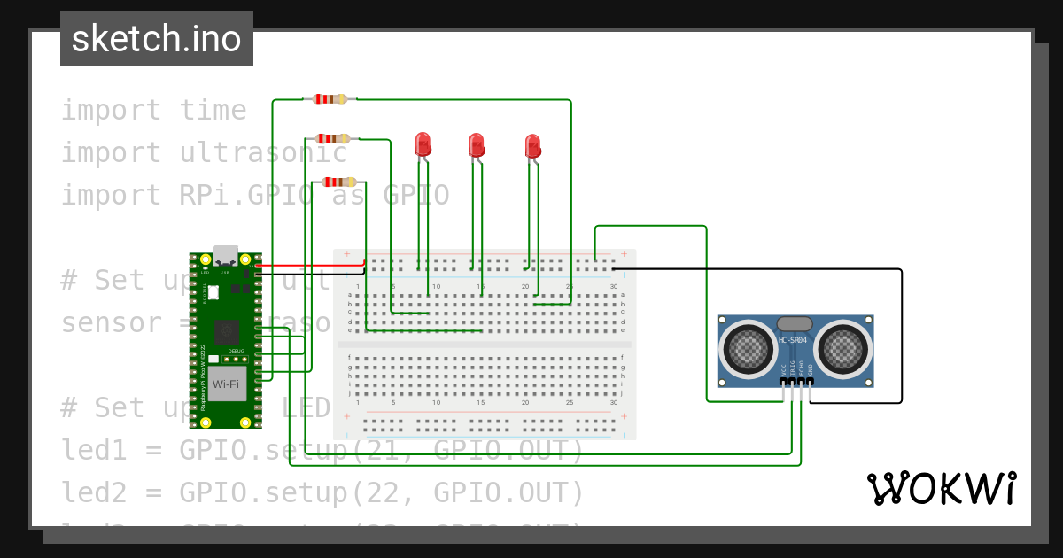 Smart Water Level Monitoring System Wokwi Esp32 Stm32 Arduino Simulator