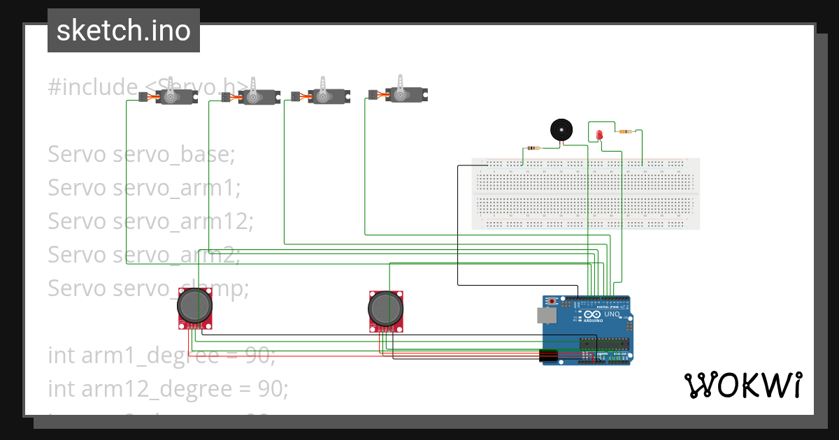4 servo - Wokwi ESP32, STM32, Arduino Simulator