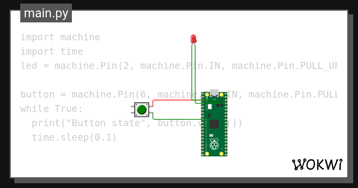 Micropython Pushbutton Example Copy Wokwi Esp32 Stm32 Arduino Simulator