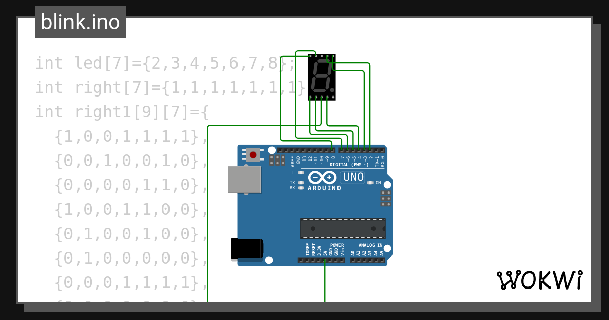 一位数码管 Wokwi Esp32 Stm32 Arduino Simulator