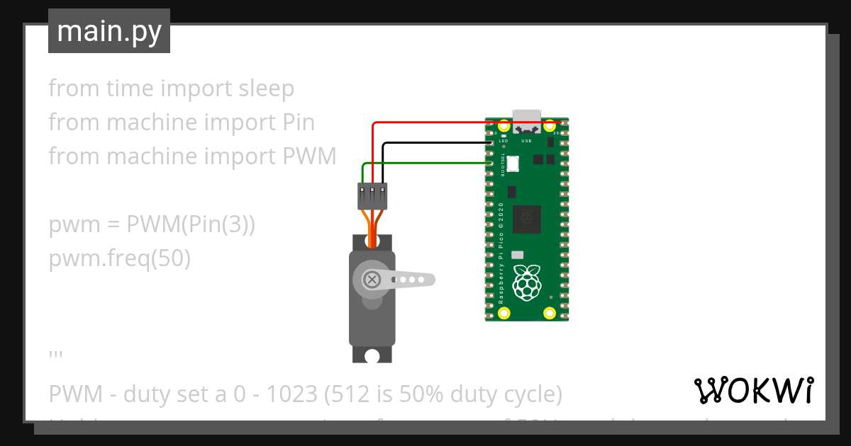 Pico Servo - Wokwi ESP32, STM32, Arduino Simulator