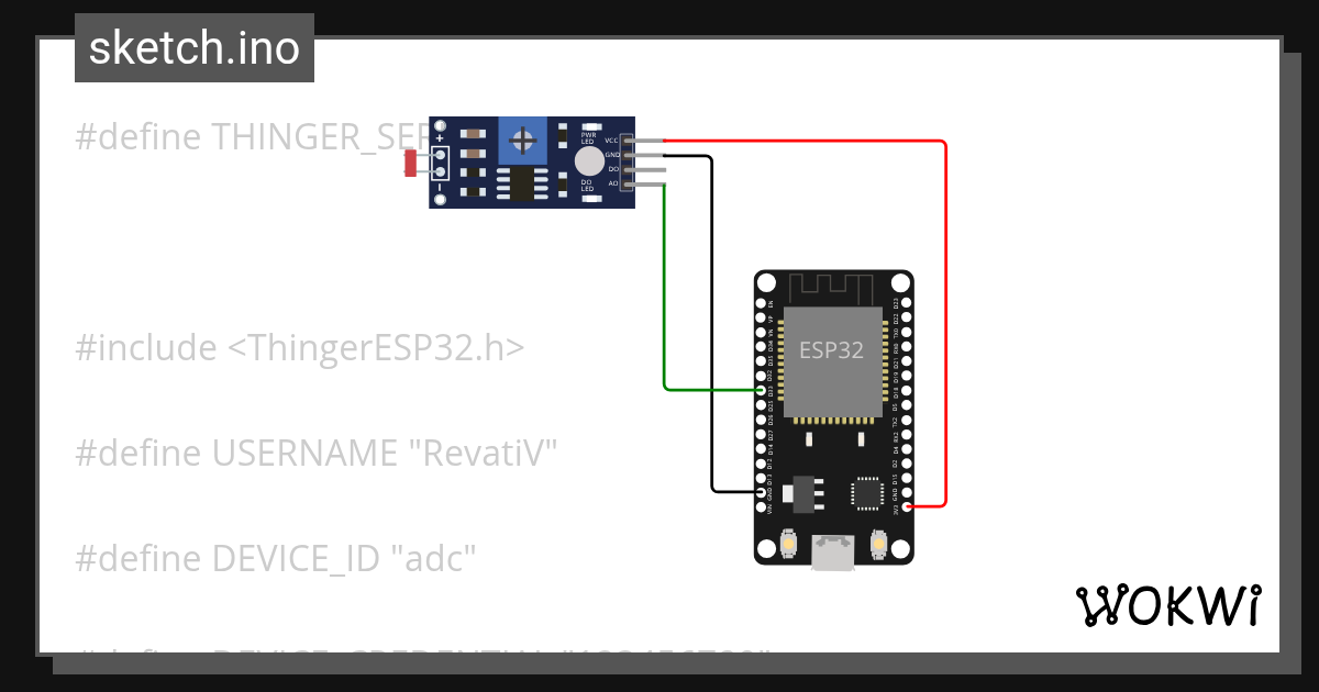Thinger_LDR - Wokwi ESP32, STM32, Arduino Simulator